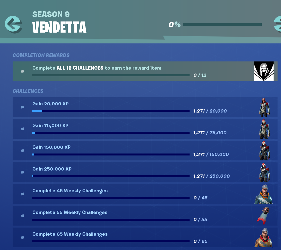 Fortnite Season 9 Skins Challenges Guide - All Cosmetic Variation Unlocks