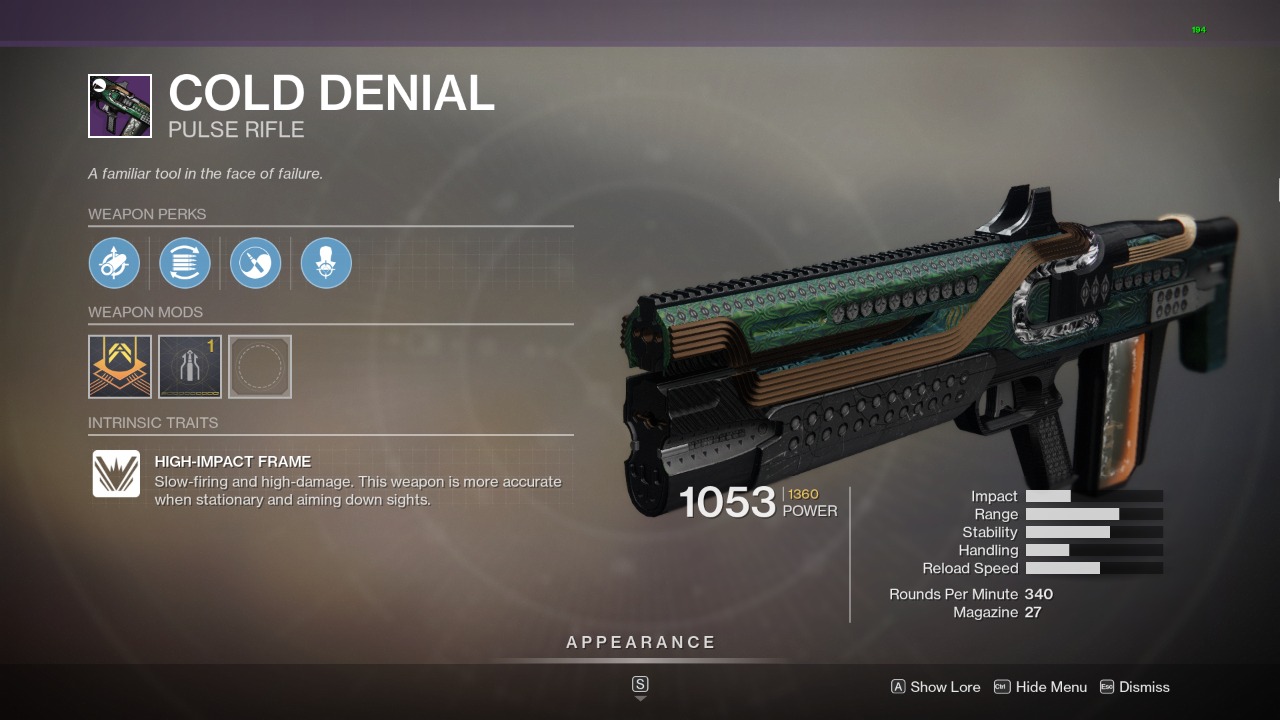 Destiny 2 Cold Denial Guide - How to Get Cold Denial & the God Roll