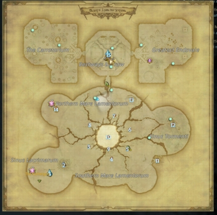 FFXIV Endwalker: Aether Currents - Mare Lamentorum Map, Locations ...