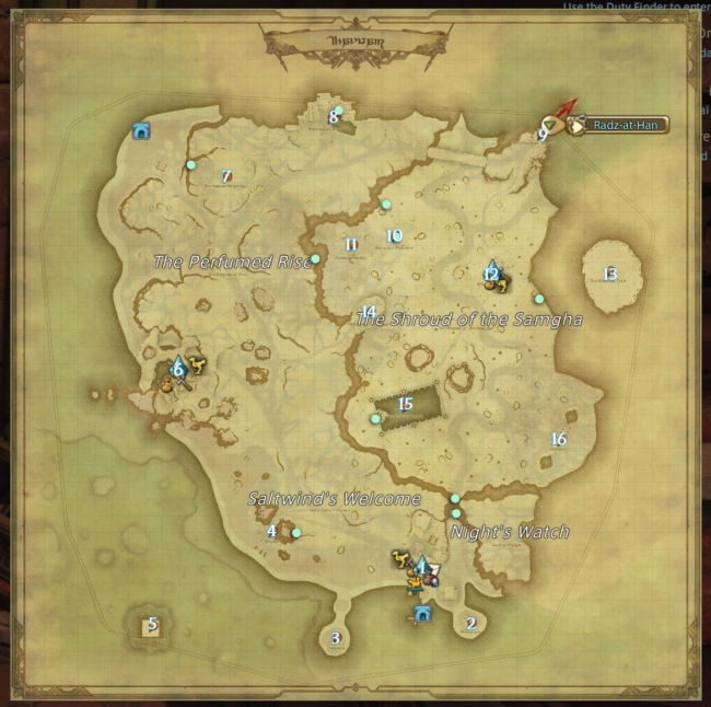 FFXIV Endwalker: Aether Currents - Thavnair Map, Locations & Coordinates