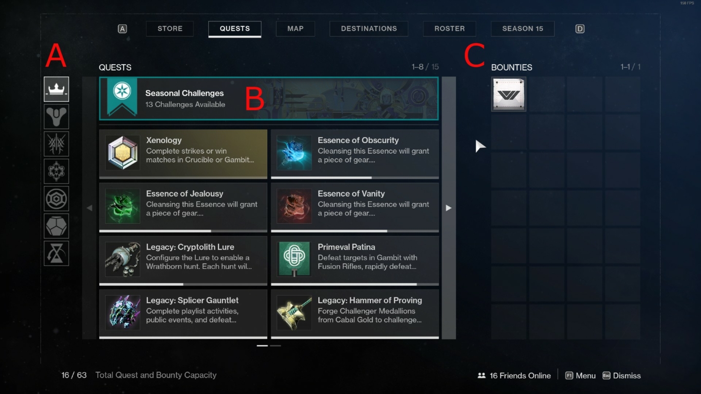 Destiny 2 New Light Guide - Character & Main Menus Explained