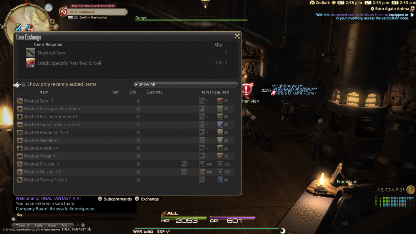 FFXIV Skysteel Tools +1 Guide - Oddly Specific Items List & Locations